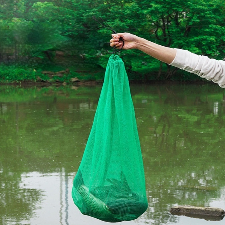Nylon Fishing Net Bag Fish Bag Fishing Supplies Green Net Bag Dense Net ...