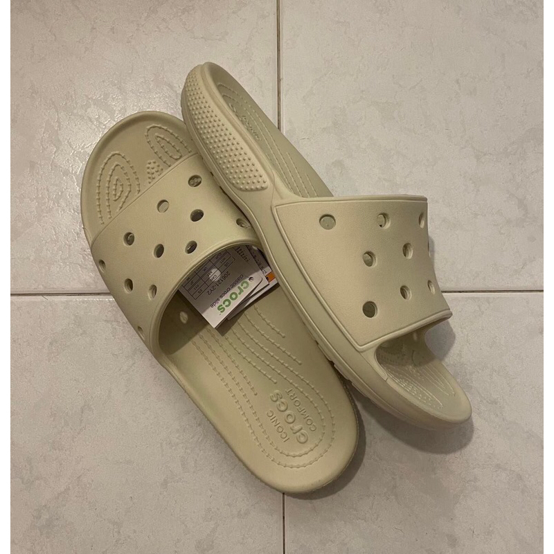 Original Crocs Classic Slide Bone Color | Shopee Philippines