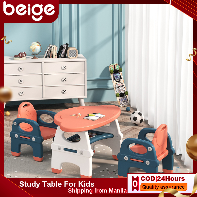Study Table For Kids With Chair Set Children Drawing Table | Shopee ...