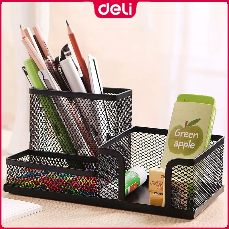 Deli E9175 Mesh Desk Organizer Pen Holder Office School Storageholder ...
