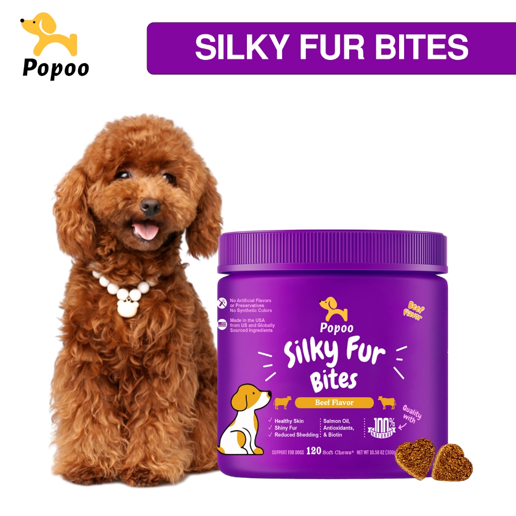 Popoo Silky Fur Bites Silky Fur Healthy Dog Treats Snacks Healthy Skin ...
