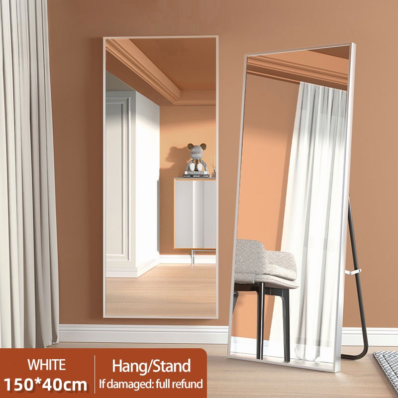 Mirror With Stand, Full Body Mirror Bathroom Floor Mirror Floor-To ...