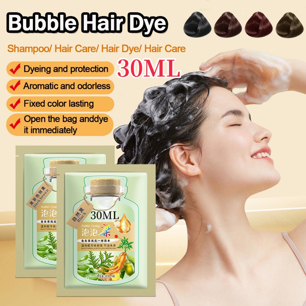 Bubble hair dye in bag Natural Plant Hair Dye Lazy People Bubble Dye ...