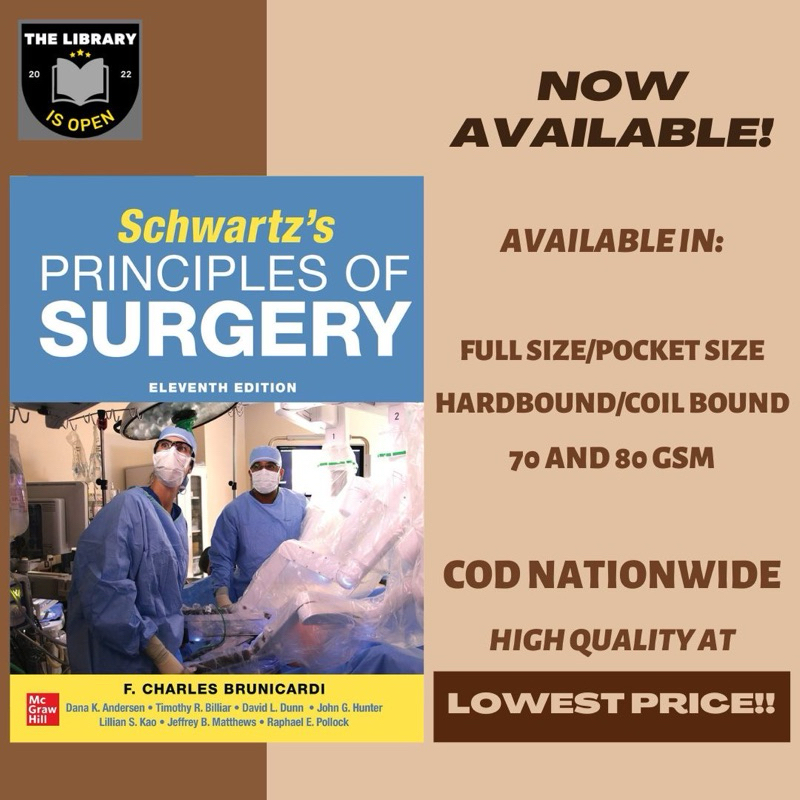SCHWARTZ’S PRINCIPLES OF SURGERY 11TH EDITION (VOLUME 1) | Shopee ...