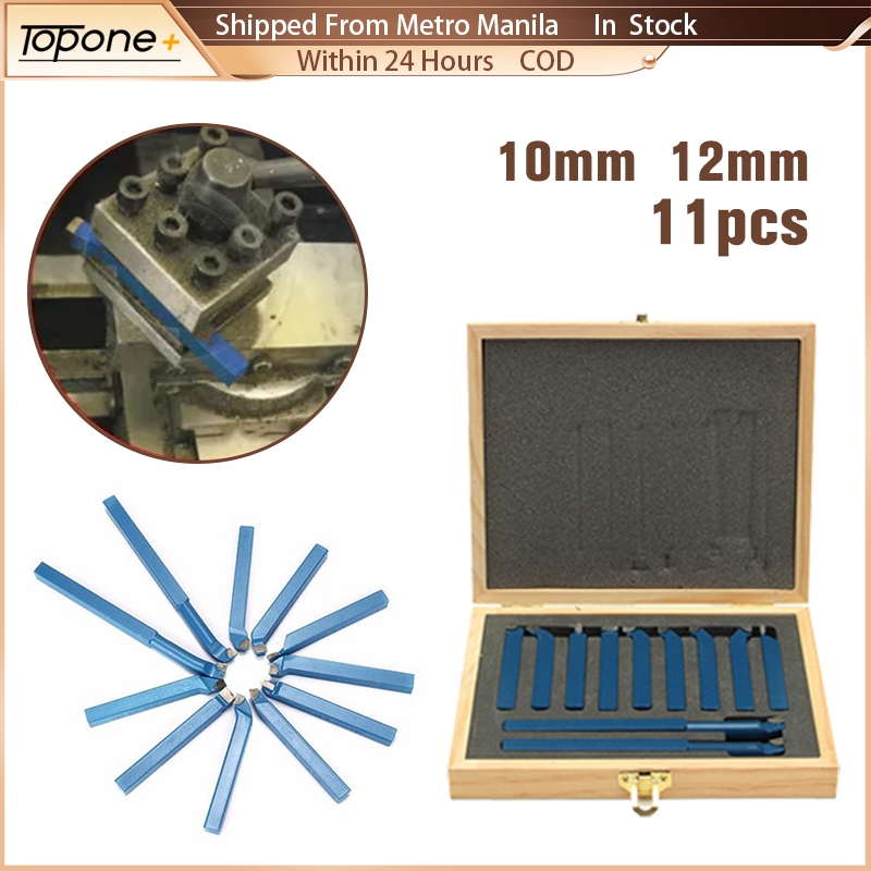 11pcs 10/12mm Carbide Tip Metal Lathe Tool Set Turning Boring Bit For ...