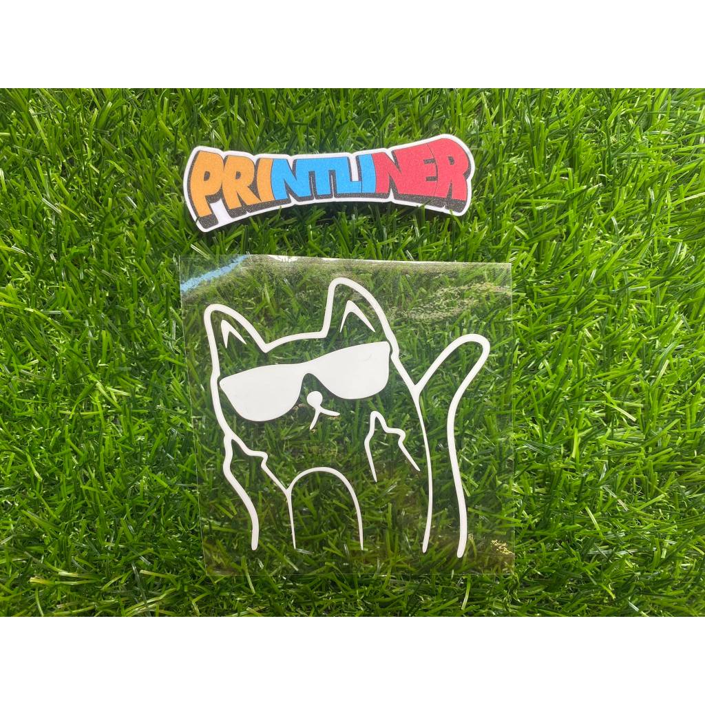 DIRTY FINGER CAT STICKER DECALS FOR MOTORCYCLE, CARS & ETC (WATERPROOF ...