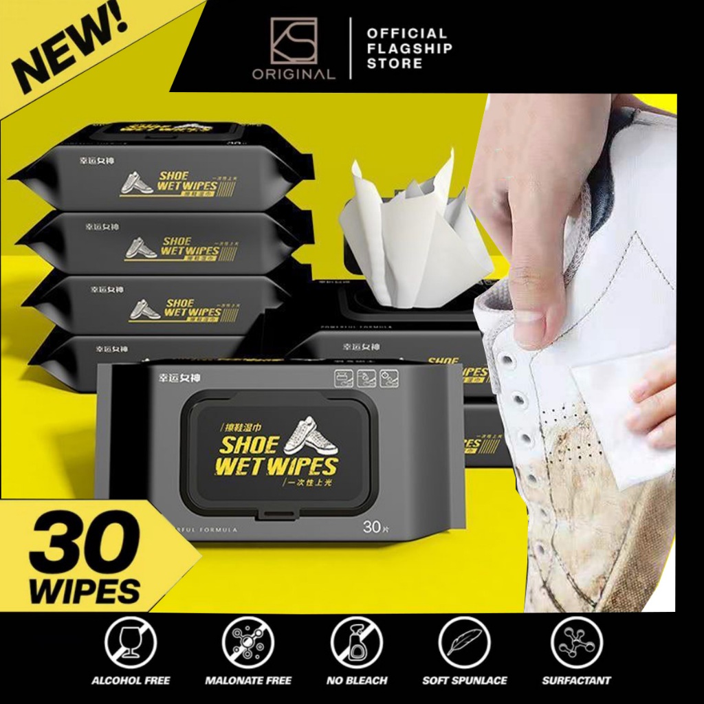 （30WIPES）for Sneaker Gentle Cleaning Whie Shoes Care Easy Quick Shoe ...
