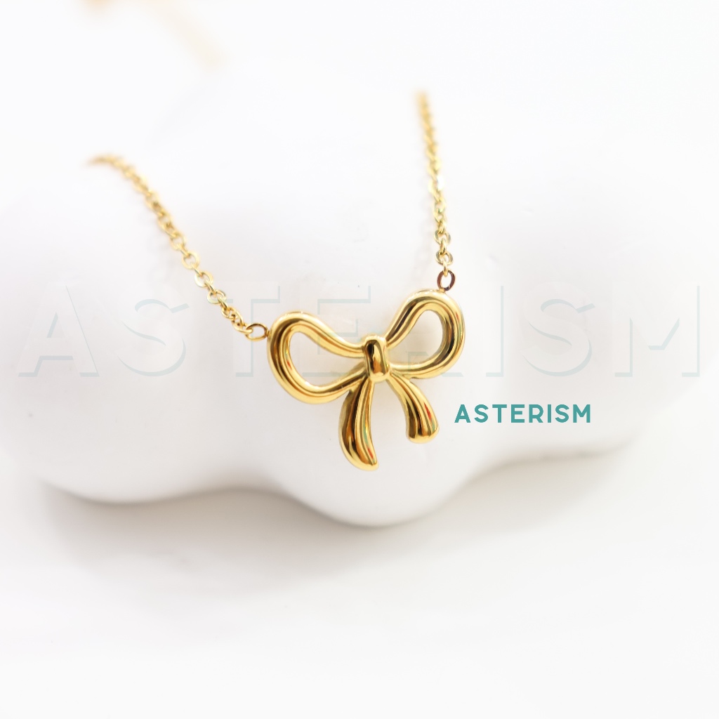 Asterism Minimalist Ribbon Coquette Necklace Daily Fashion Accessories For Women | Shopee ...