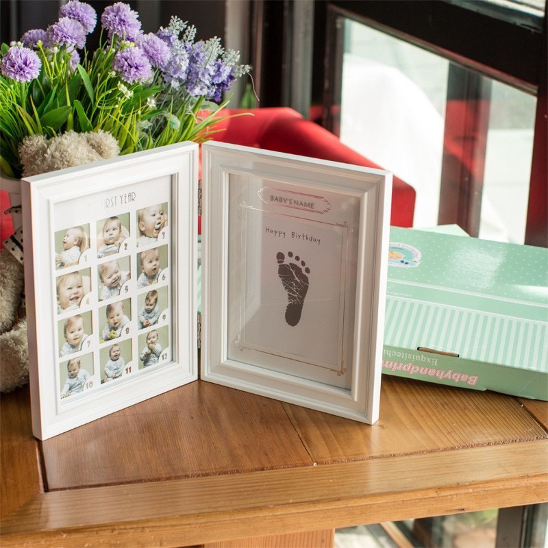 Newborn Baby Hand Foot Ink Pad Print Infants Full Moon Age Photo Frame ...