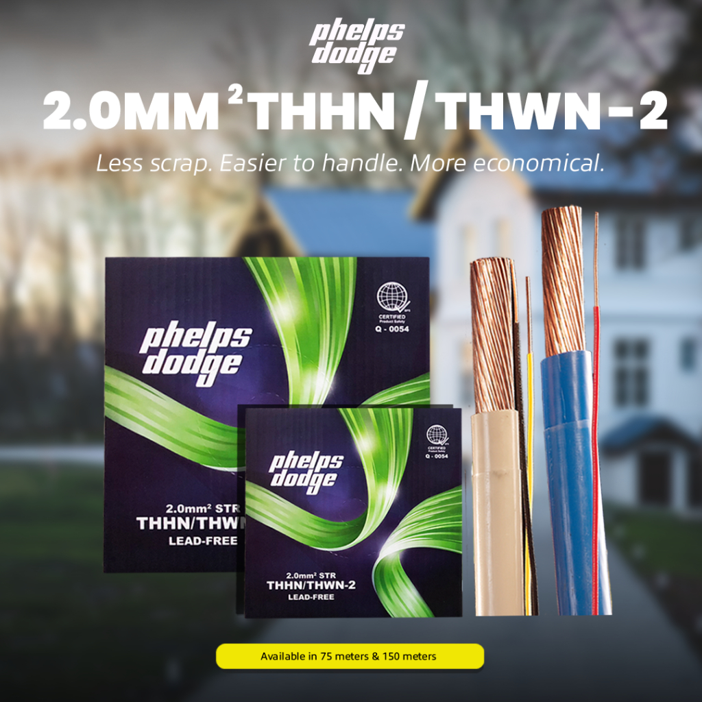 Phelps Dodge THHN/THWN-2 2.0mm2 #14 AWG 75M Building Wire | Shopee ...