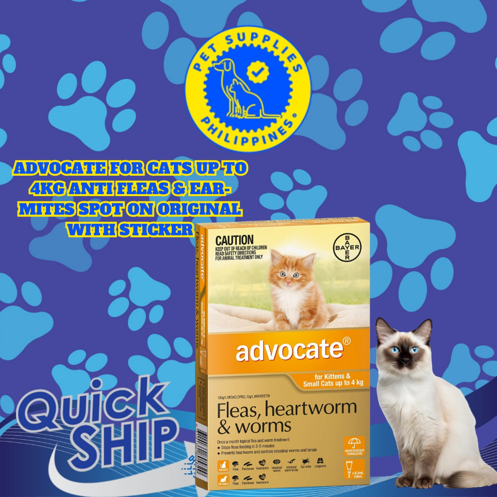 Advocate for Cats up to 4kg Anti Fleas & Ear-mites Spot On Original ...