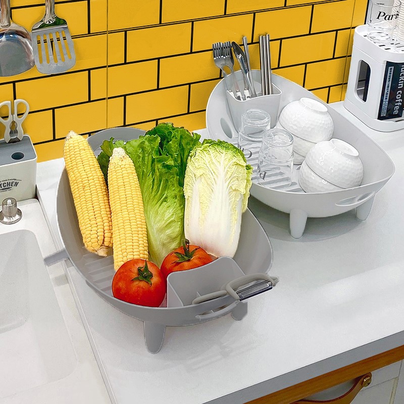 Plastic Dish Rack Plastic Kitchen Shelves Kitchen Utensil Dish Storage ...