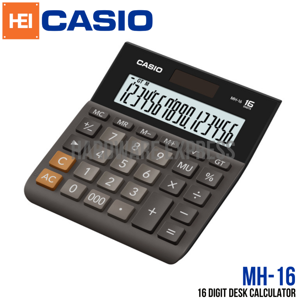 Casio MH-16 Wide-Format Keypad Desk Type Calculator (16 Digits ...