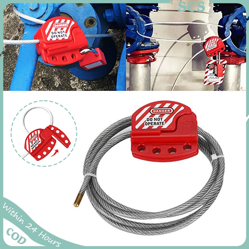 1.8m Adjustable Lockout Tagout Cable Lock 4mm Diameter Steel Safety ...