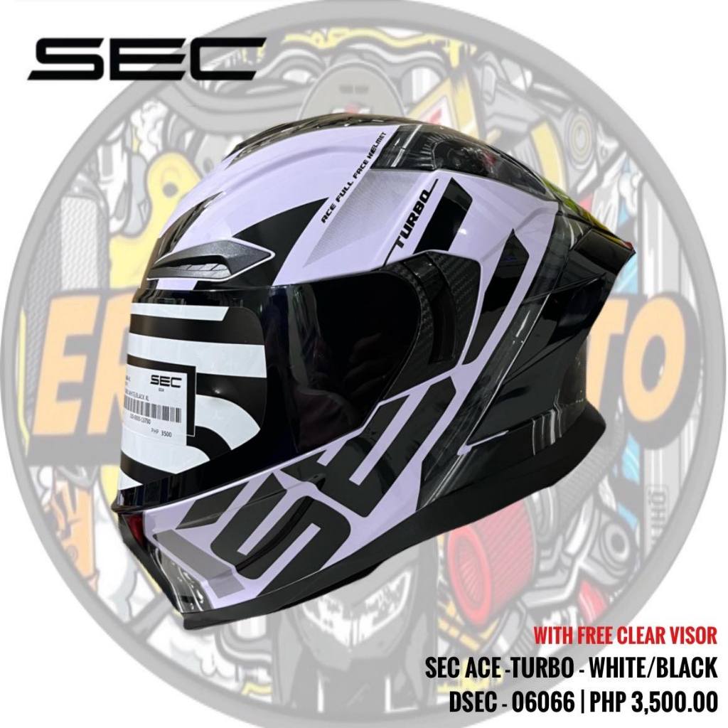 SEC Ace Turbo full face / dual visor helmet | Shopee Philippines