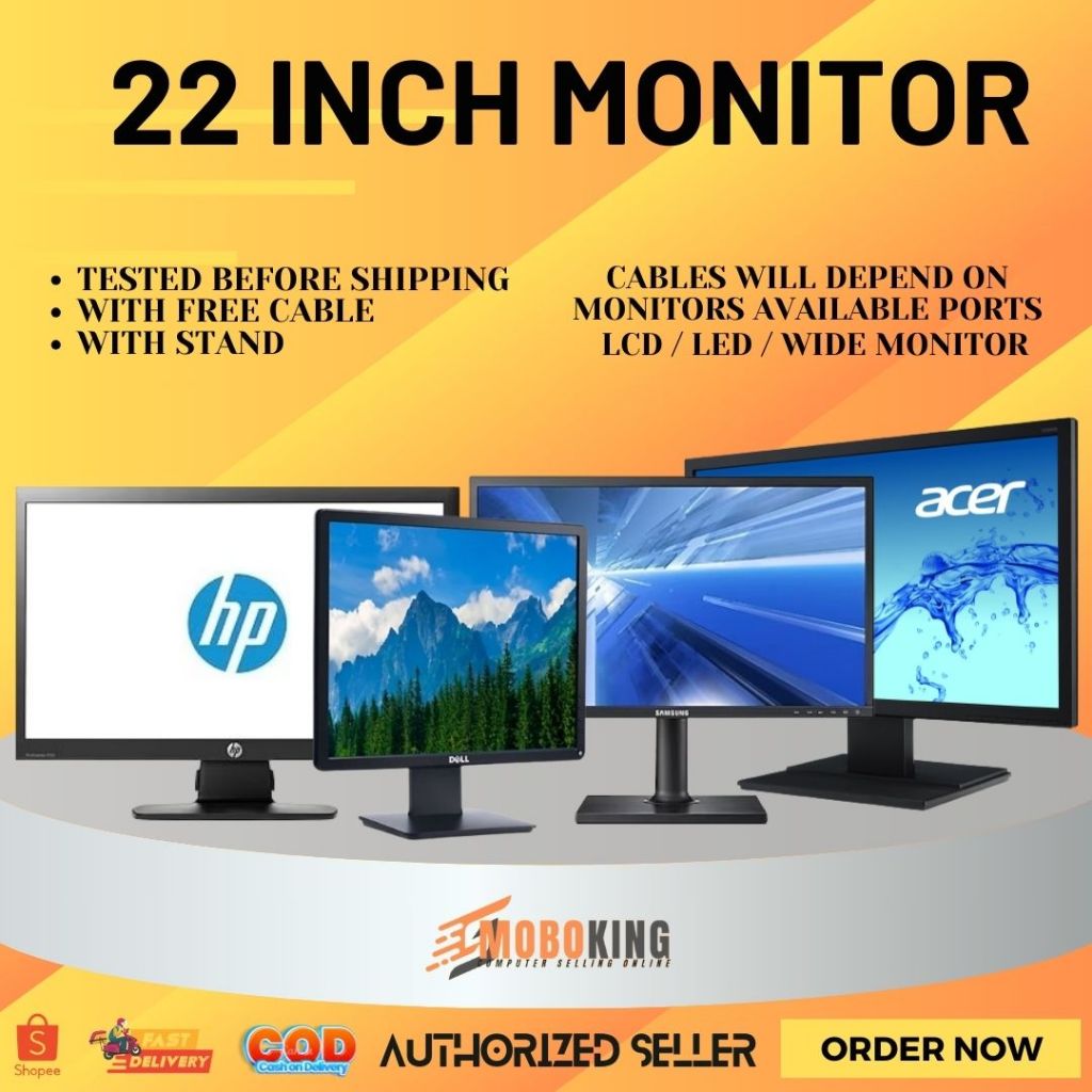 Monitor Branded 24" 22" 19" Inch For Computer CCTV usage Monitor ...