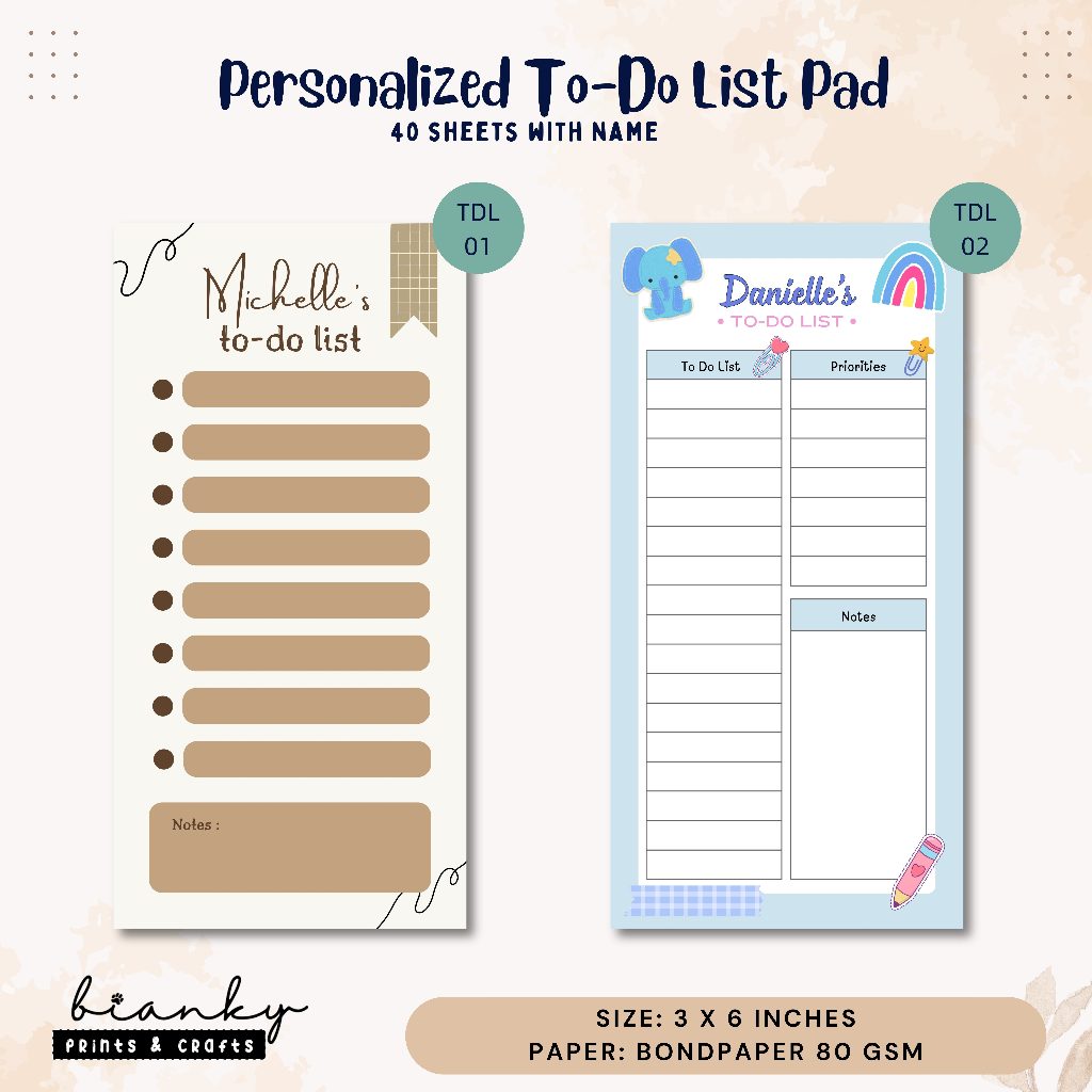 Personalized To Do List Notepad (40 sheets) | Shopee Philippines