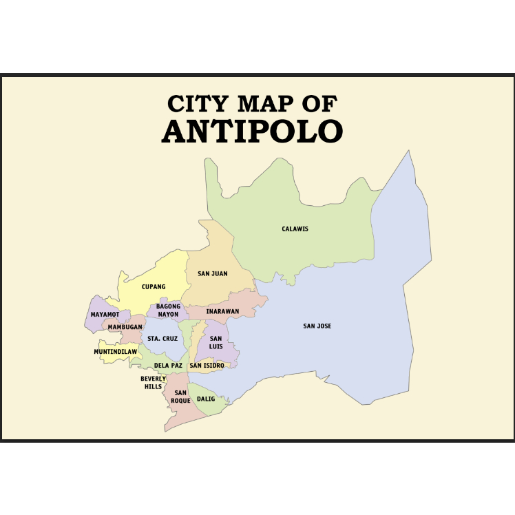 Antipolo City Map Waterproof A4 Laminated Chart | Shopee Philippines