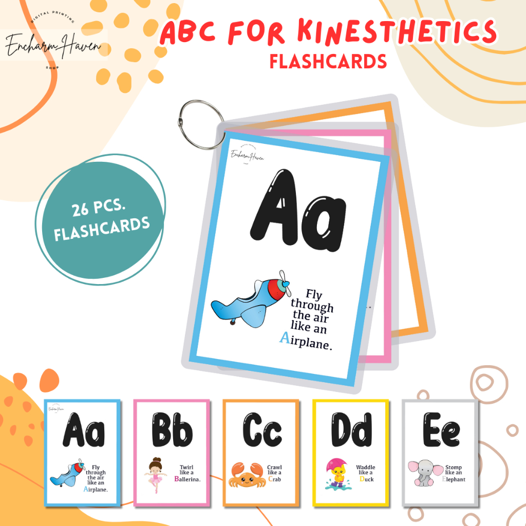 'ABC FOR KINESTHETICS' Fully Laminated Educational Flashcards [26 pcs ...