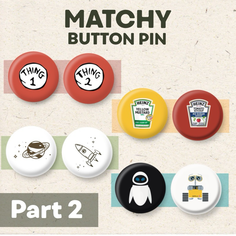 1.25” Matching Button Pins ~ PART 2 | Friendship Pins | Badge Pin Set ...