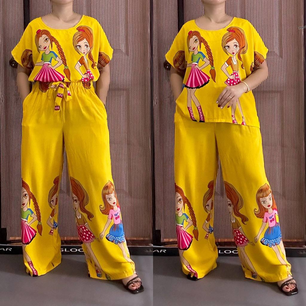 Challis Blouse Squarepants Terno w/ 2 Side Pockets Senepa Print ...