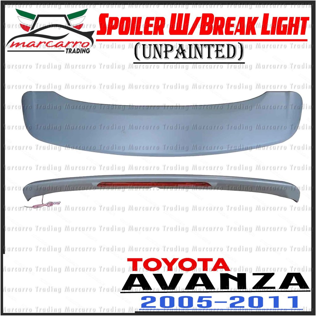 Toyota Avanza 2005-2011 Unpainted Trunk Spoiler with Break Light ...