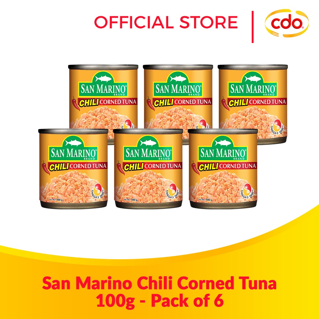 SAN MARINO Chili Corned Tuna 100g - pack of 6 | Shopee Philippines