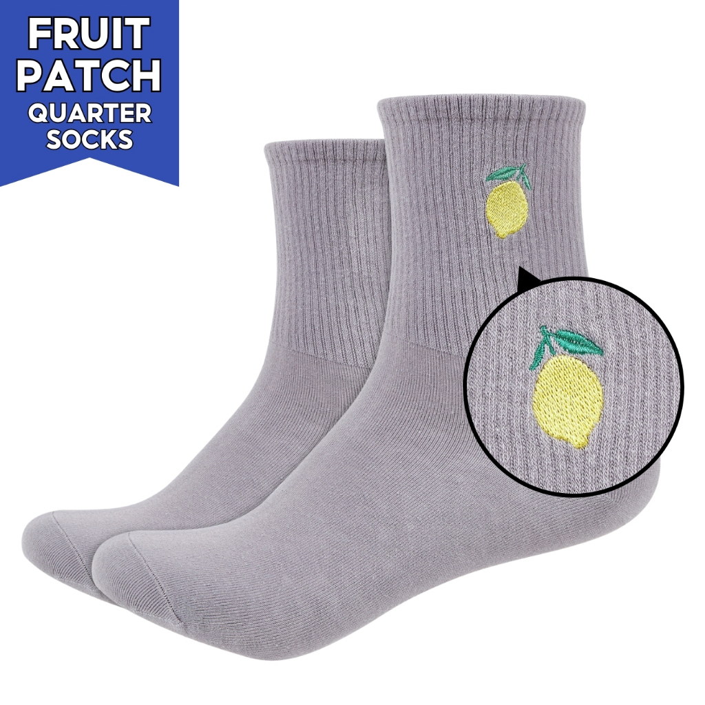 Women's Colored Quarter Length Socks with Fruit Patch | Shopee Philippines