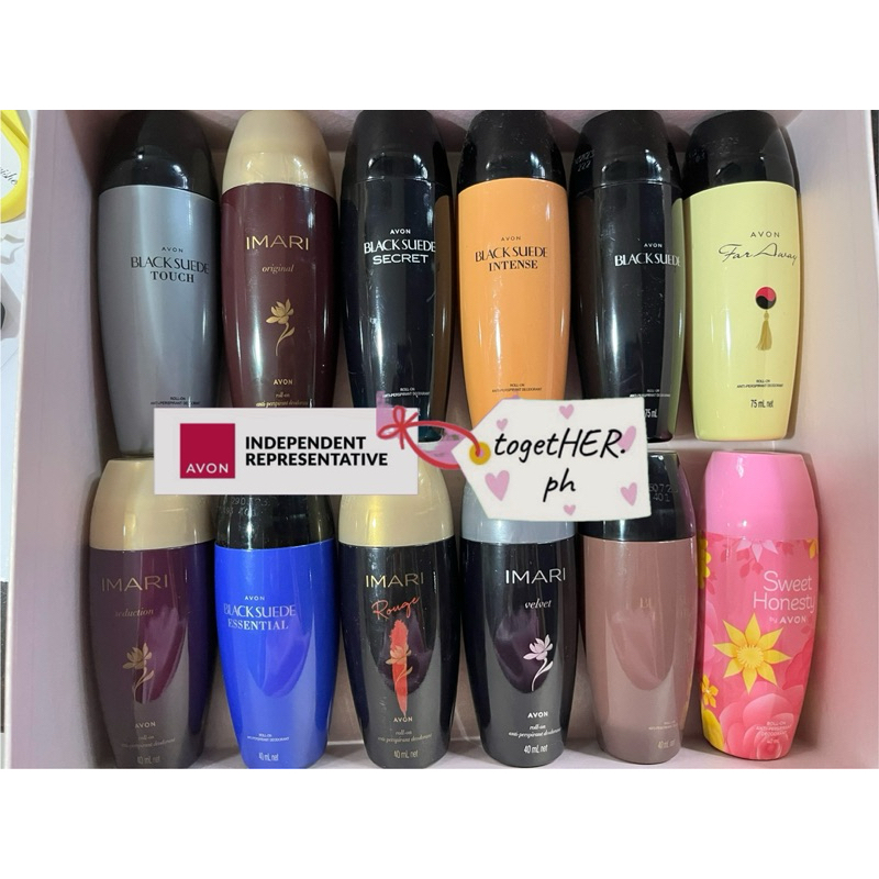 Avon fragrance roll-on deodorant Faraway sweet honesty black suede ...