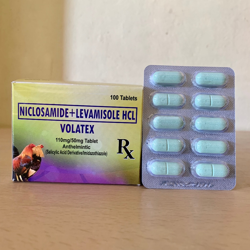 VOLATEX 100 Tablets (1 Box) Anthelmintic/Dewormer for Chickens, Ducks ...