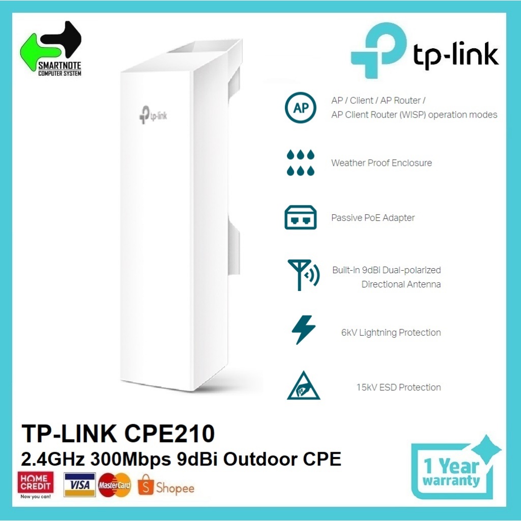 TP-LINK CPE210 2.4GHz 300Mbps 9dBi Outdoor CPE | Shopee Philippines