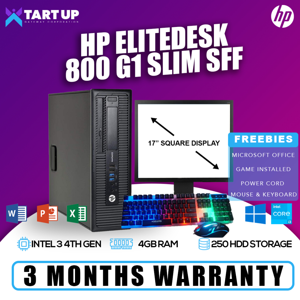 HP Elitedesk Slim SFF Desktop Package | Intel Core i5/i3 4GB RAM DDR3 ...