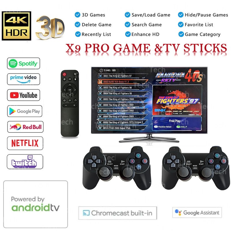 HD X9 Pro Android TV box Save game console set-top box dual system 3 in ...