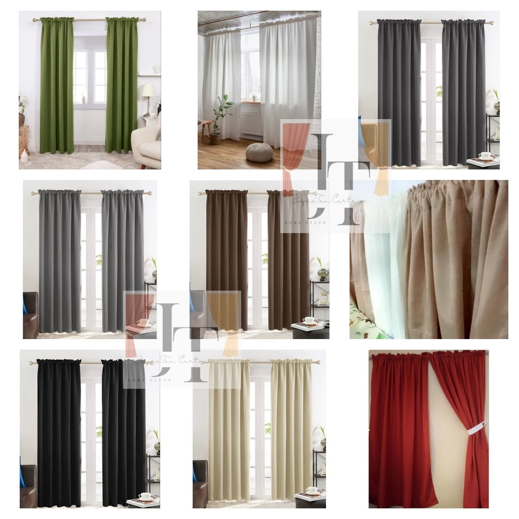 US KATRINA NON RING CURTAINS (Suksukan) /WINDOW 6ft/DOOR CURTAIN 7ft ...