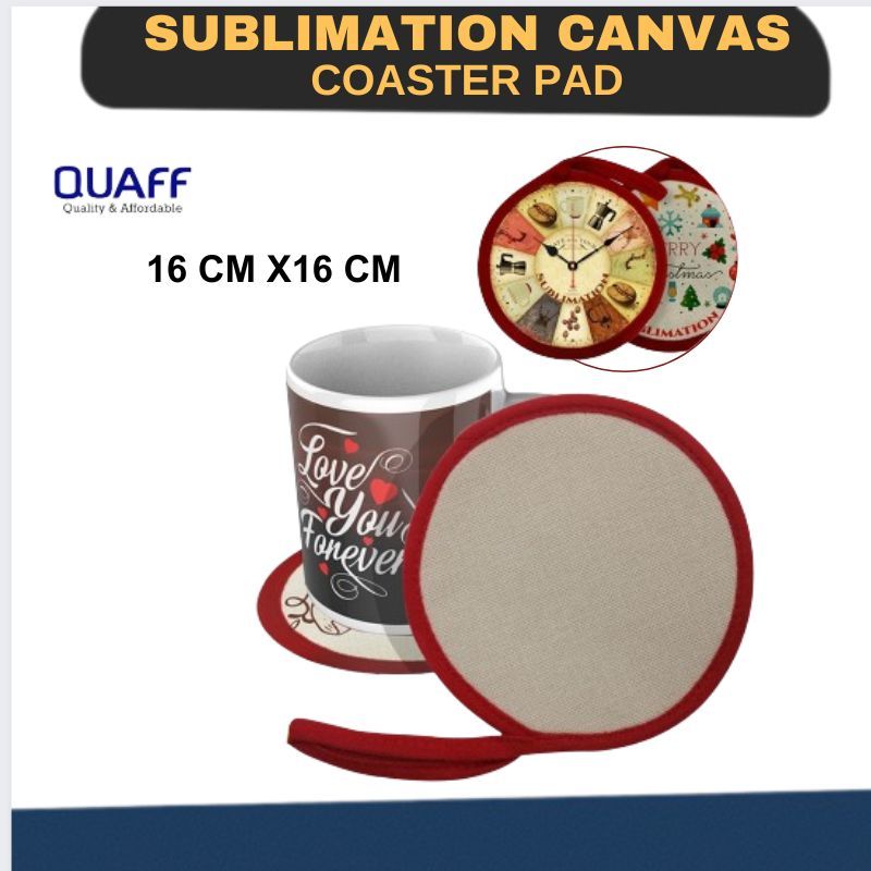 Sublimation Canvas Coaster Pad // Rubber Coaster Pad (5pcs) | Shopee ...