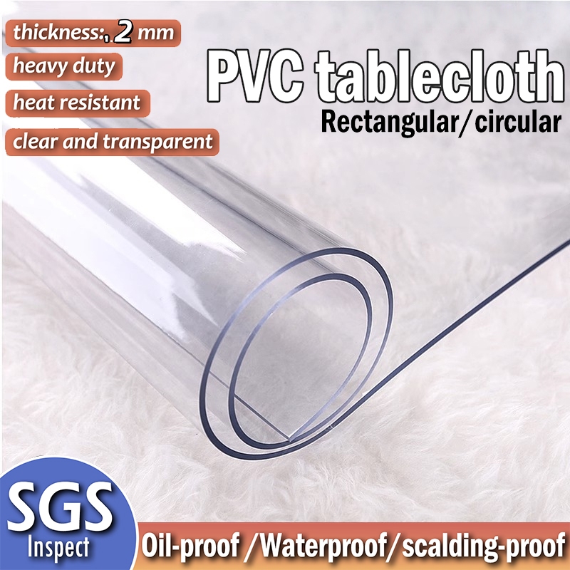 6/8 seats PVC Flexible Table Cloth DIY Transparent Waterproof Plastic ...