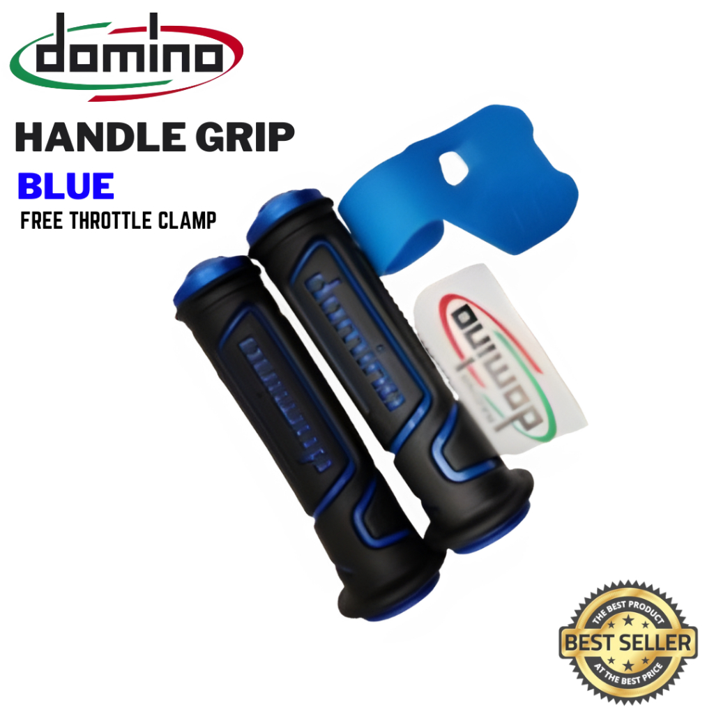 Yamaha Mio Gear | UNIVERSAL DOMINO HANDLE GRIP BLUE STEEL BAR END W ...
