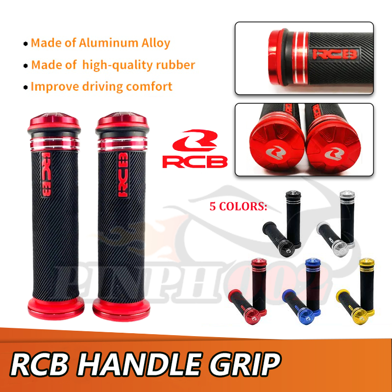 RCB Handle Grip Non-slip Rubber With Alloy Bar End Motorcycle Universal ...