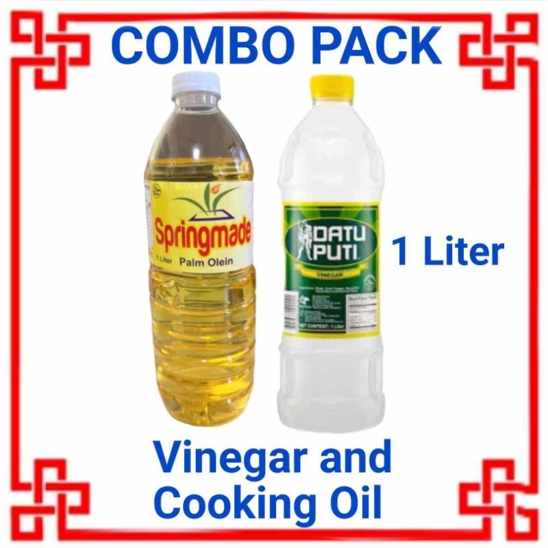 Springmade Cooking Oil 1 liter and 1 Liter Datu Puti Vinegar | Shopee ...