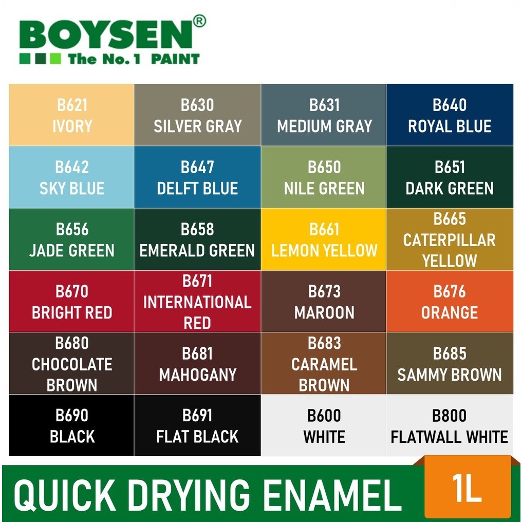 BOYSEN #680 Quick Dry Enamel Choco Brown 1 Liter L 1L QDE B680 680 100% ...