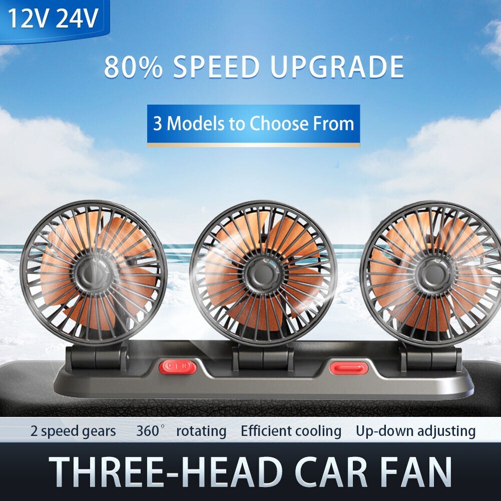 3 Head Car Fan 5v12v/24v 360 Rotatable Powered Home/Boats/Truck ...