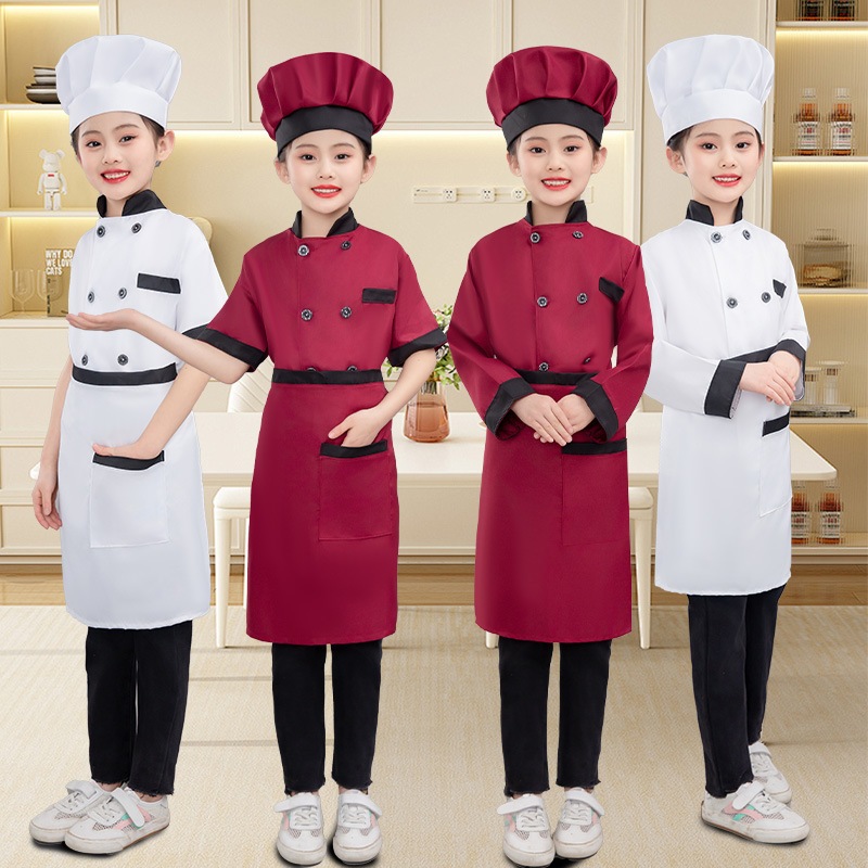 3pcs Kids Chef Costumes Set Cooking Clothing Chef Uniform Career ...