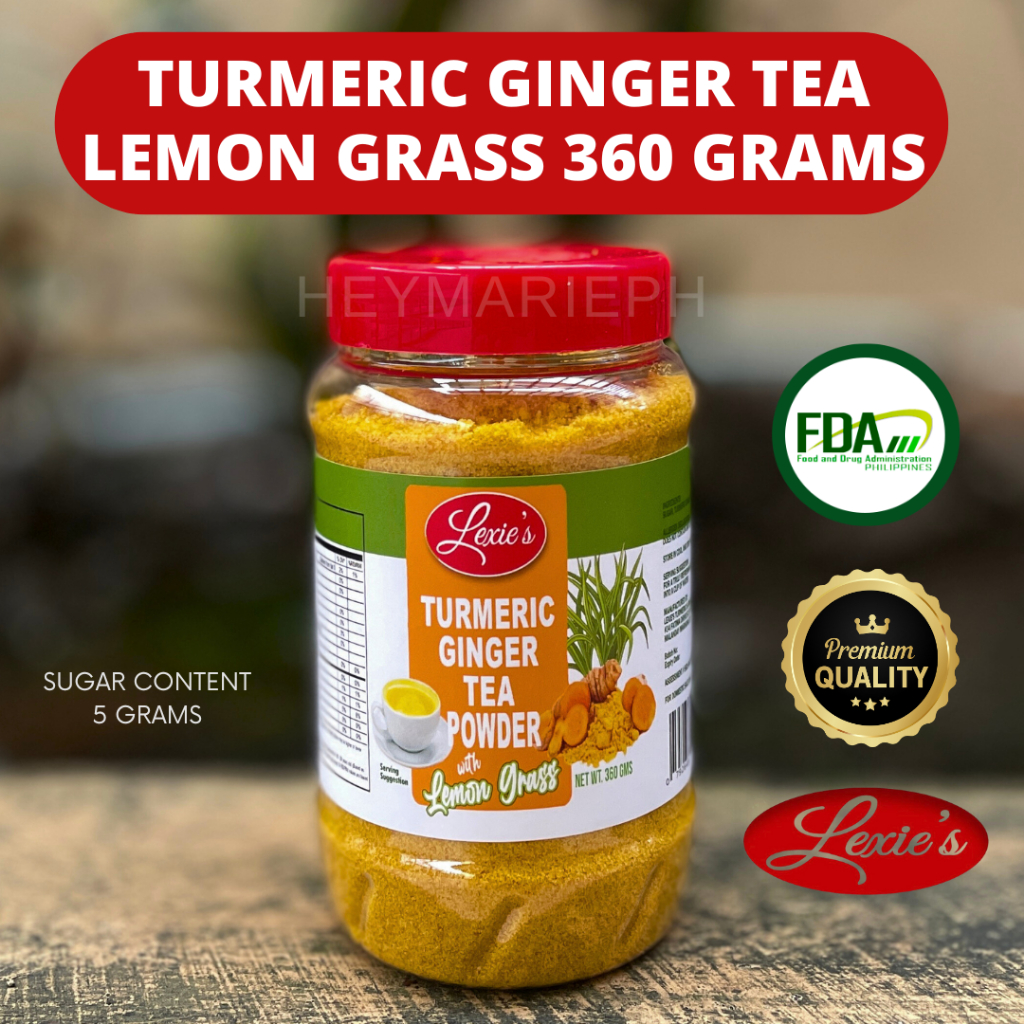 Lexies Organic Turmeric Ginger Tea Powder with Lemongrass 360 grams ...