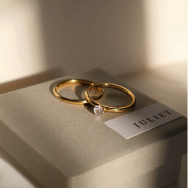 JULIET - Gold Thin Promise Ring (High-quality Gold Plated Stainless ...