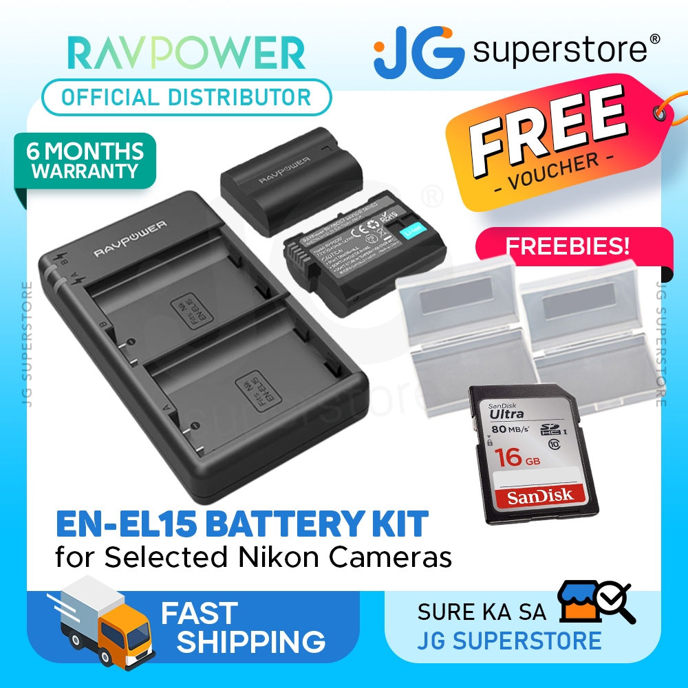 RAVPower (2-Pack) EN-EL15 EN-EL15a ENEL15 ENEL15a Battery & Dual ...