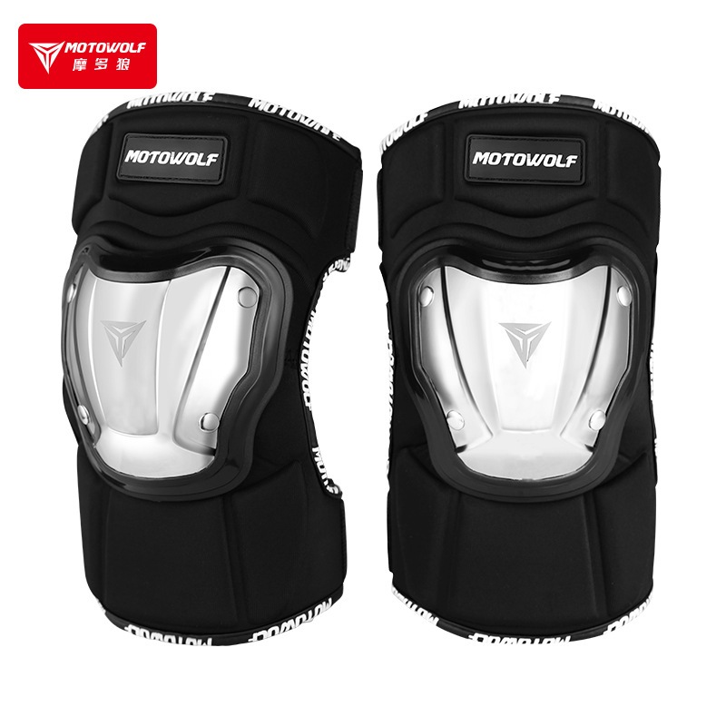 MOTOWOLF Motorcycle Stainless Steel Knee Pads Knee Pads Protectors ...