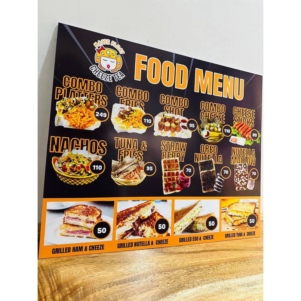 SINTRA BOARD MENU A4,A3 & A2 Size Waterproof Print 3MM Flat | Shopee ...
