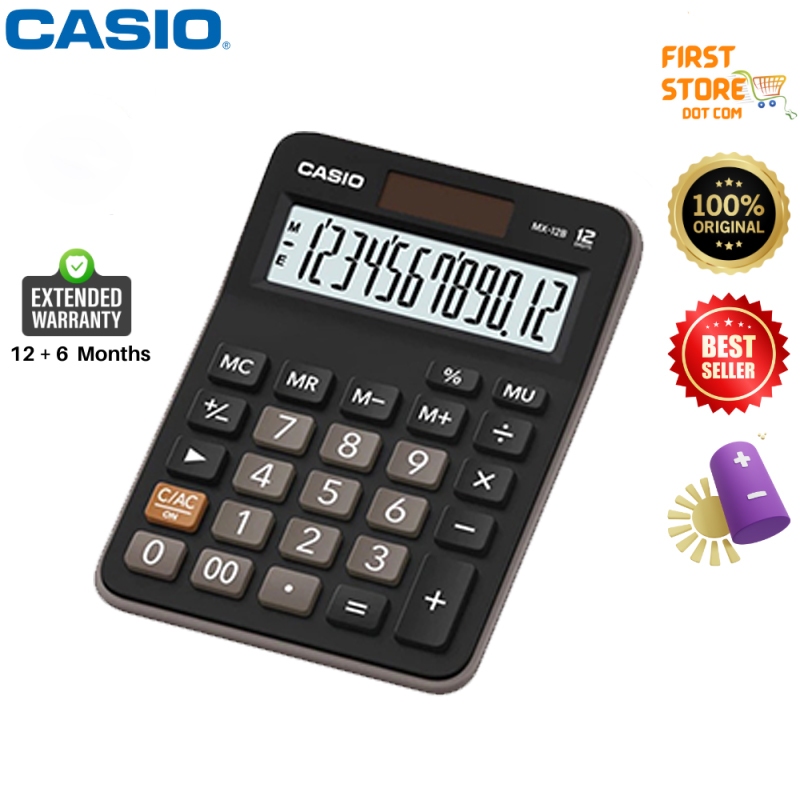 CASIO CALCULATOR AX-12B AX12B AX 12B WITH FREE 2PCS BALL PENS | Shopee ...