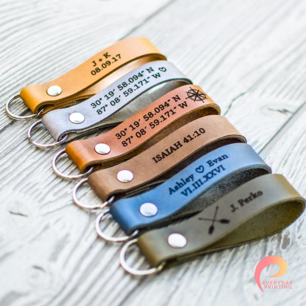 Custom Engraved Leather Keychain Holder / Key Organizer Souvenir ...