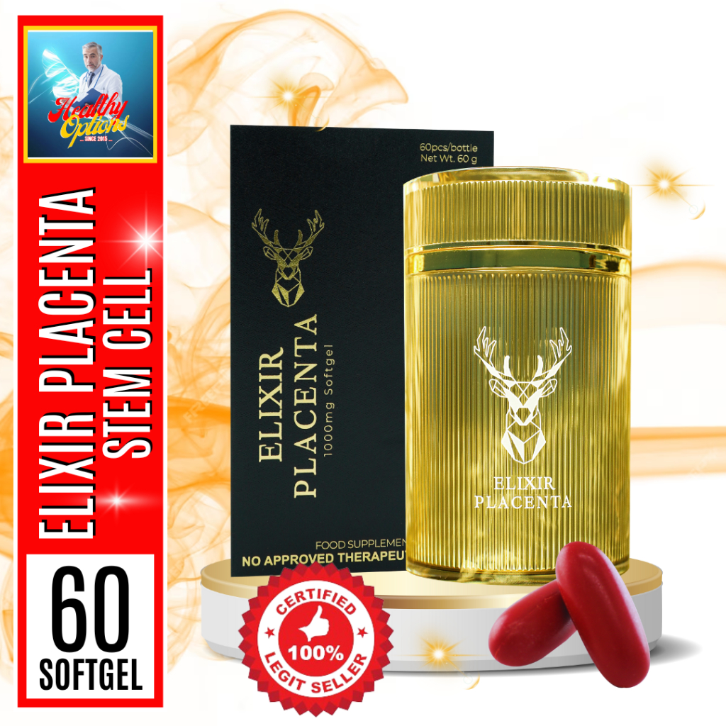 Original - GFOXX ELIXIR PLACENTA - STEM CELL THERAPHY - 60 Softgel and 1000mg | Shopee Philippines